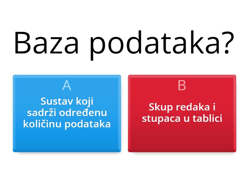 BAZA PODATAKA - Quiz