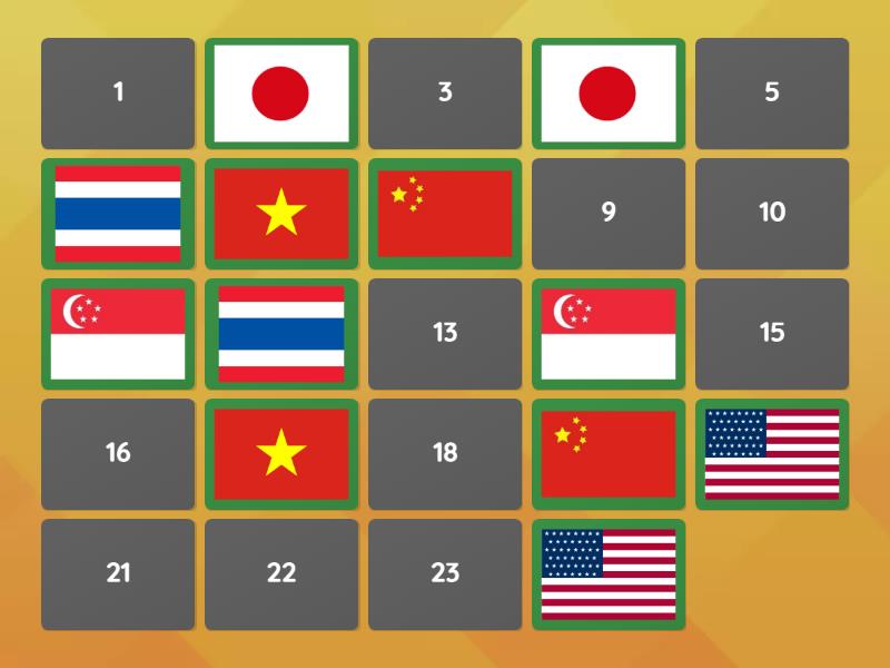 NATIONAL FLAGS - Matching pairs