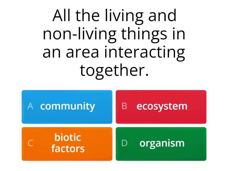 Ecosystem 1 Vocabulary - Quiz