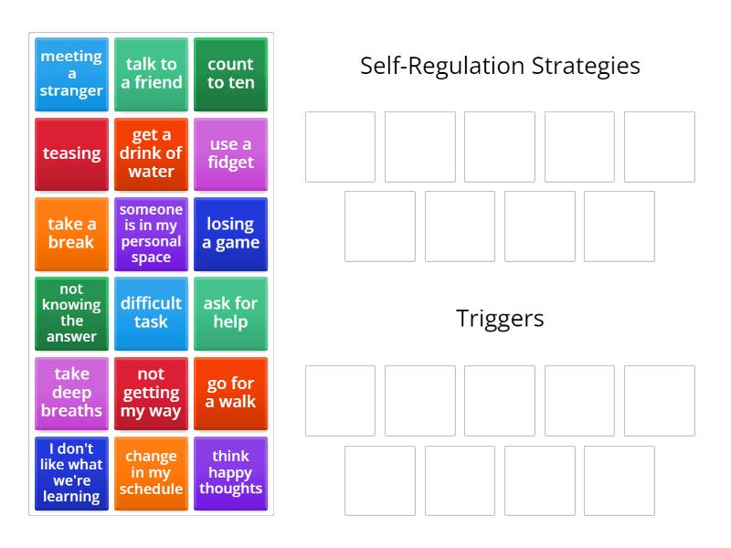 Self-Regulation Strategies and Triggers: - Group sort