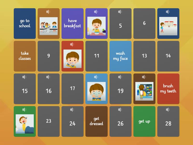 Daily Routines Memory - Matching pairs