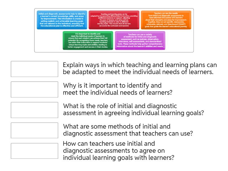 Teacher criteria - Match up