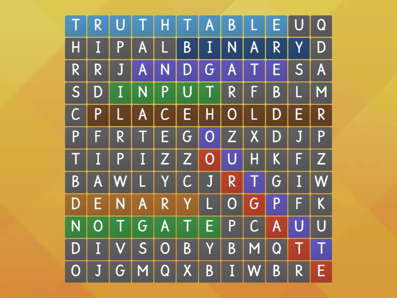 Binary & Logic Gate - Wordsearch