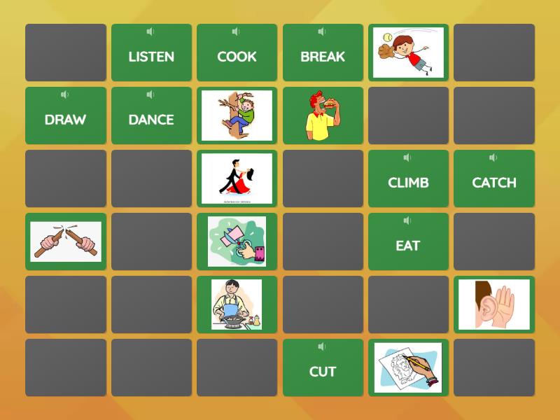 ACTION VERBS - Matching pairs