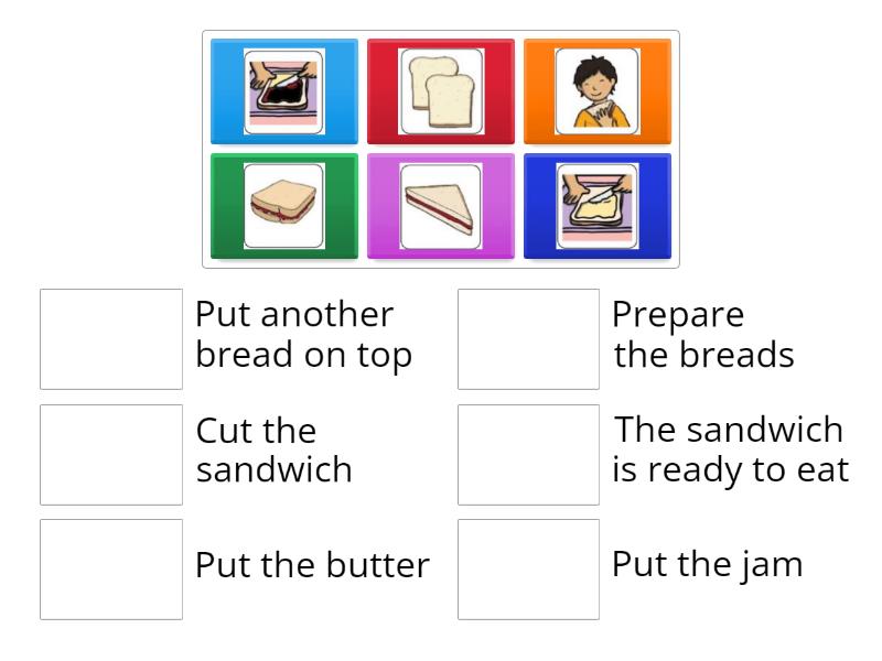 How to make a jam sandwich - Match up