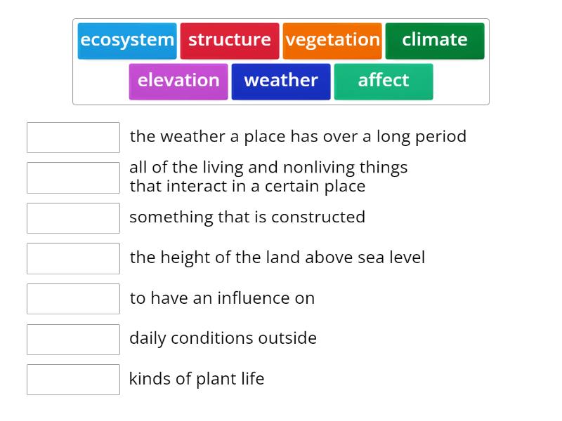Social Studies Chapter 1 Lesson 2 Vocabulary - Match up