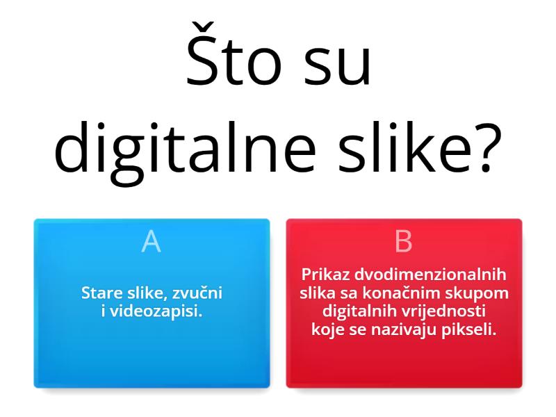 Analogne fotografije i digitalne slike - Quiz