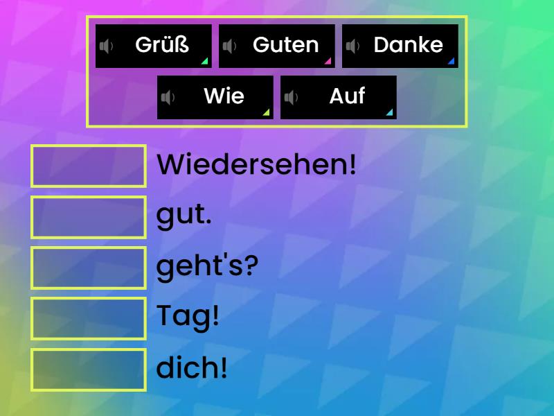 Verbinde die zwei Teile. - Match up