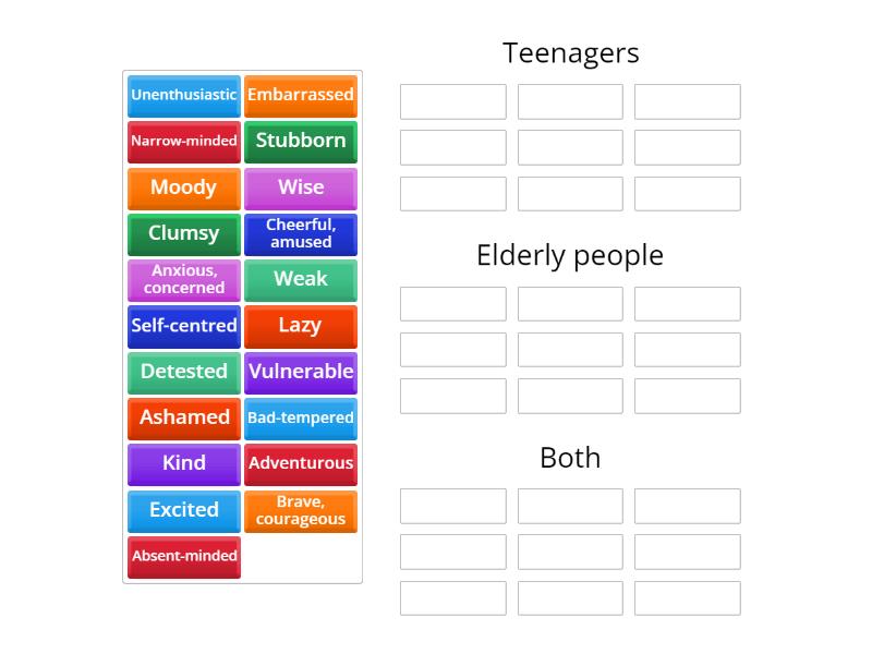 Character features - Group sort