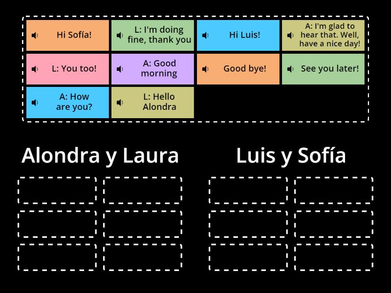Exercises Greetings - Ordenar por grupo