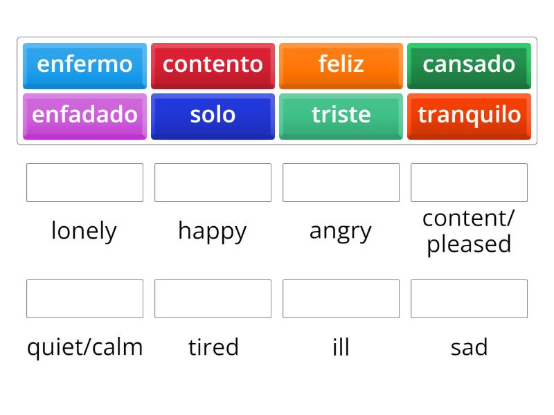 Spanish moods and feelings: Estoy... - Match up