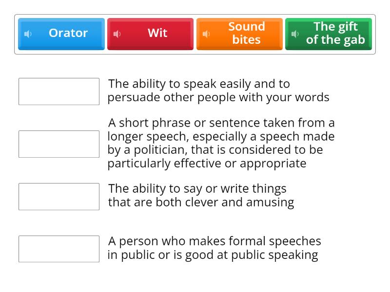 Upper-Intermediate B - 10B (The best speech of all time) - Match up