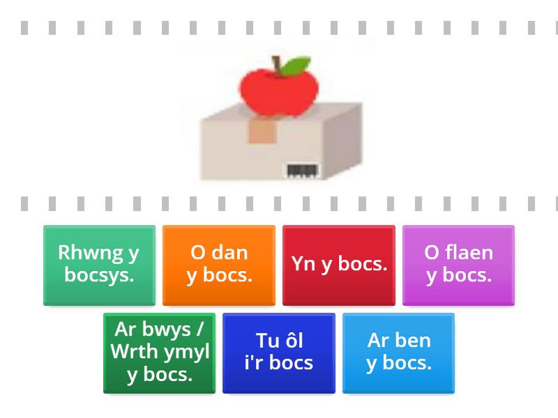 Arddodiaid "Ble mae'r afal?" - Find the match