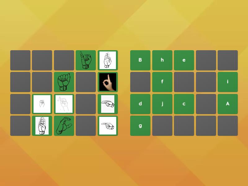 Sign language - Matching pairs