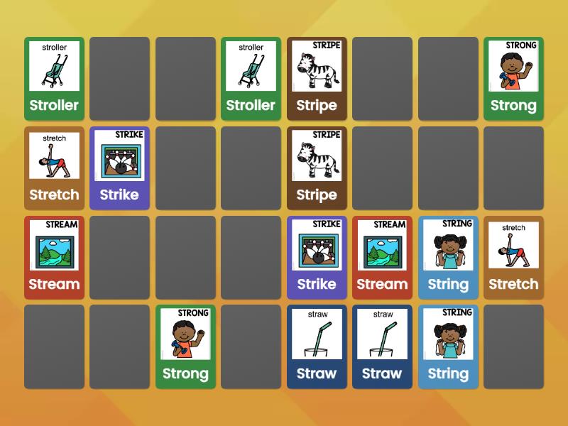 /str/ initial (16) - Matching pairs