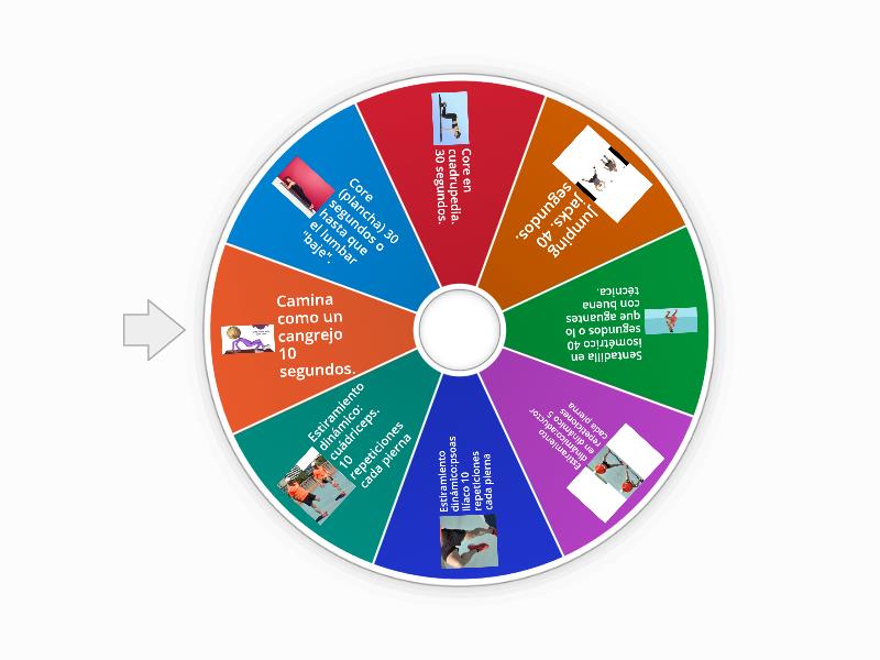 RULETA DE " Descanso activo en la pausa de estudio. - Rueda aleatoria