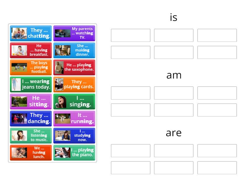 Present Continuous (grouping) - Group sort