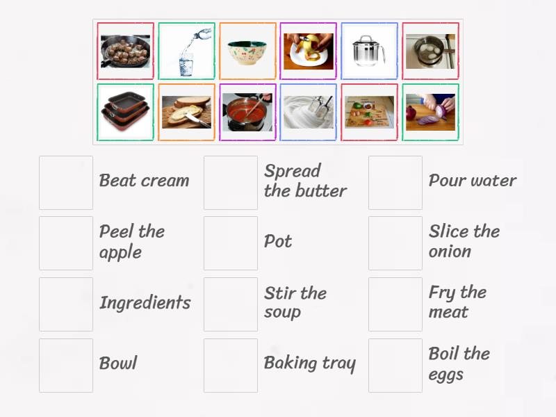 Grade 10-cooking - Match up