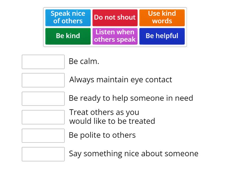 Respecting workers at school and in the community - Match up