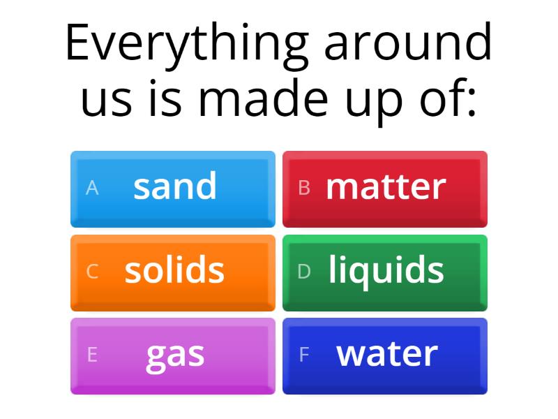 Science unit 2 - Understanding Matter - Quiz