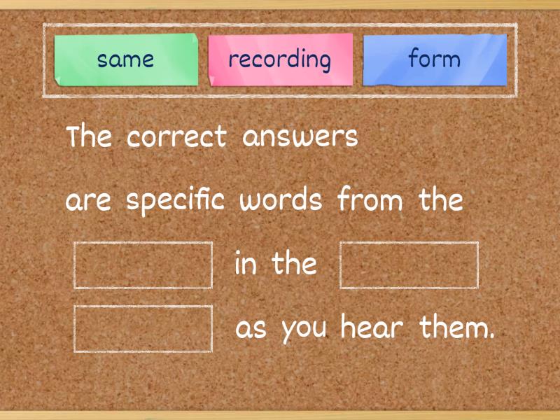 MS3 U2 Listening - Table Completion - Complete the sentence