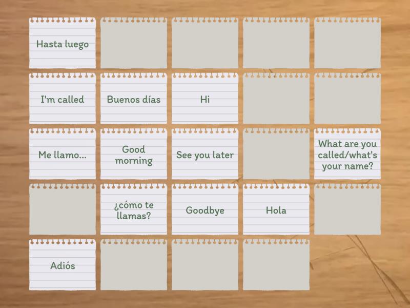 greetings & how are you (spanish) - Matching pairs