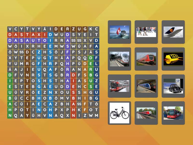 Verkehrsmittel - Wordsearch