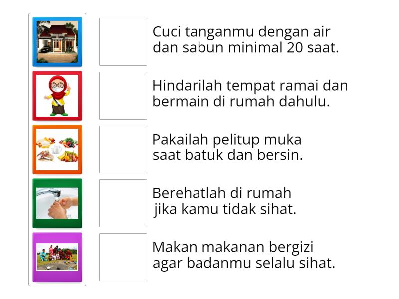 padankan ayat berdasarkan gambar yang sesuai. - Match up