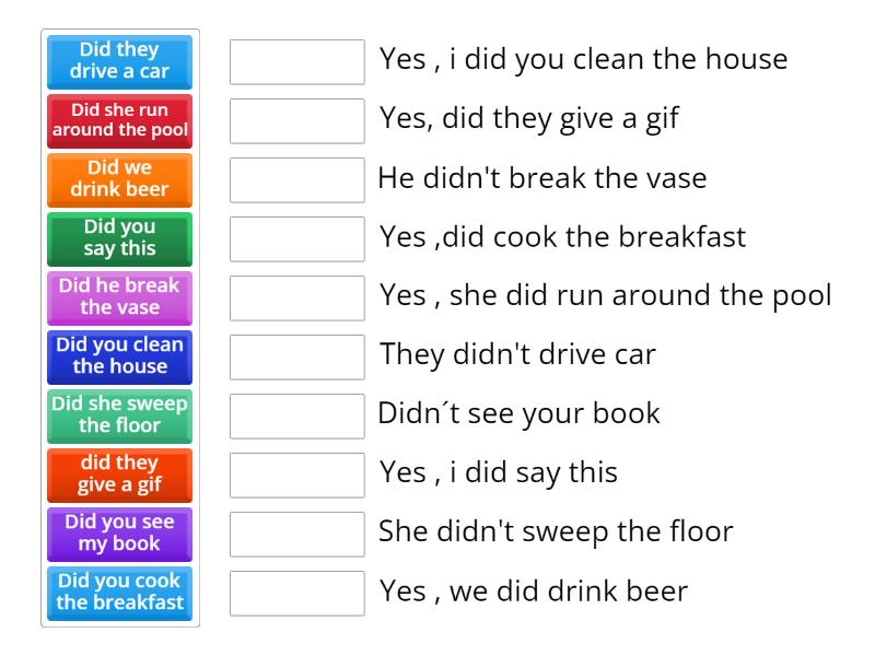 Verbs regular - Match up