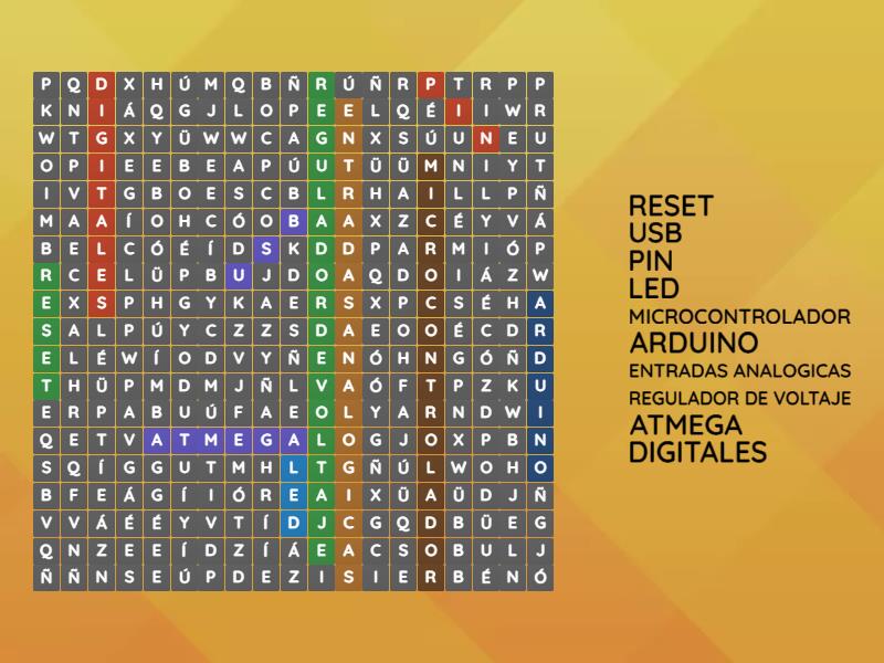 COMPONENTES DE ARDUINO - Wordsearch