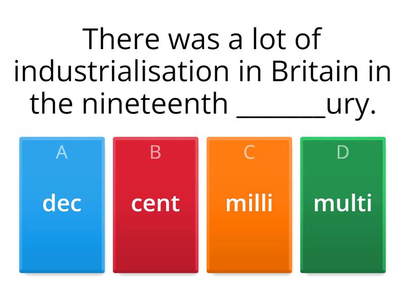 LIfTT Quiz - Latin number prefixes - Cuestionario