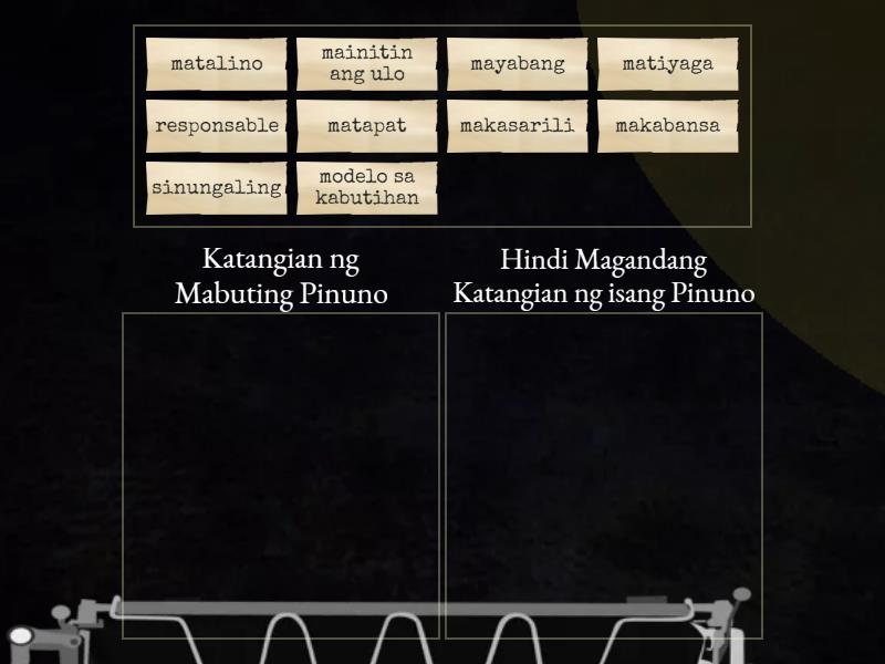 Mga Katangian ng Mabuting Pinuno - Categorize