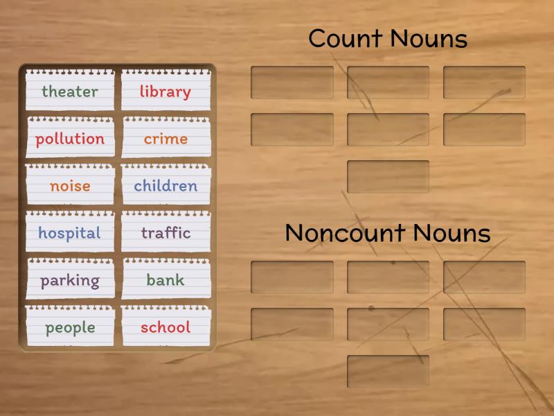 Level 1 Unit 8 - Count Nouns and Noncount Nouns - Group sort