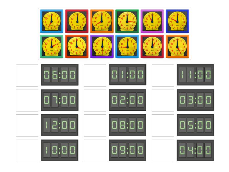 O'Clock Matching Digital & Analogue - Match up