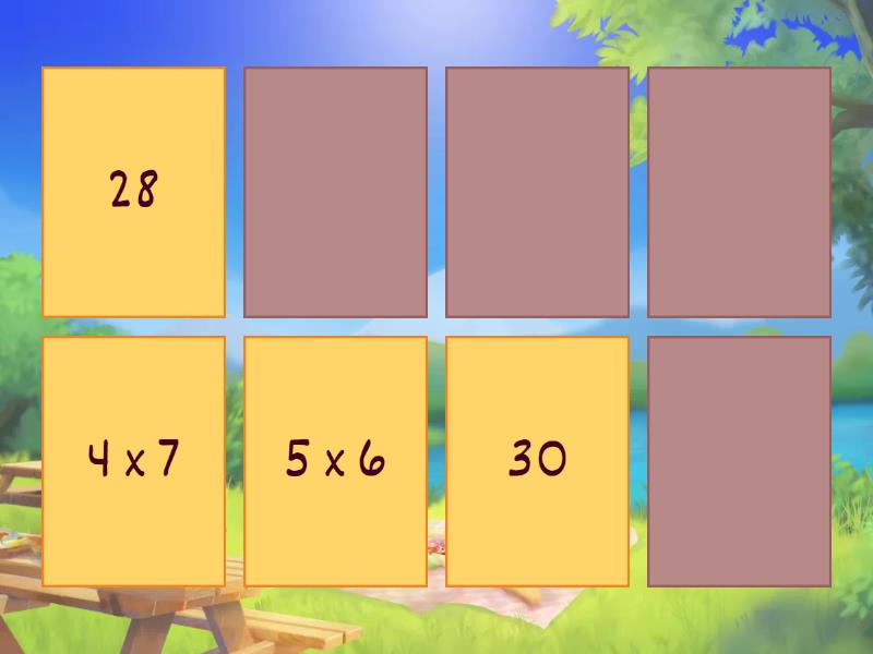 Multiplication Match up - Matching pairs
