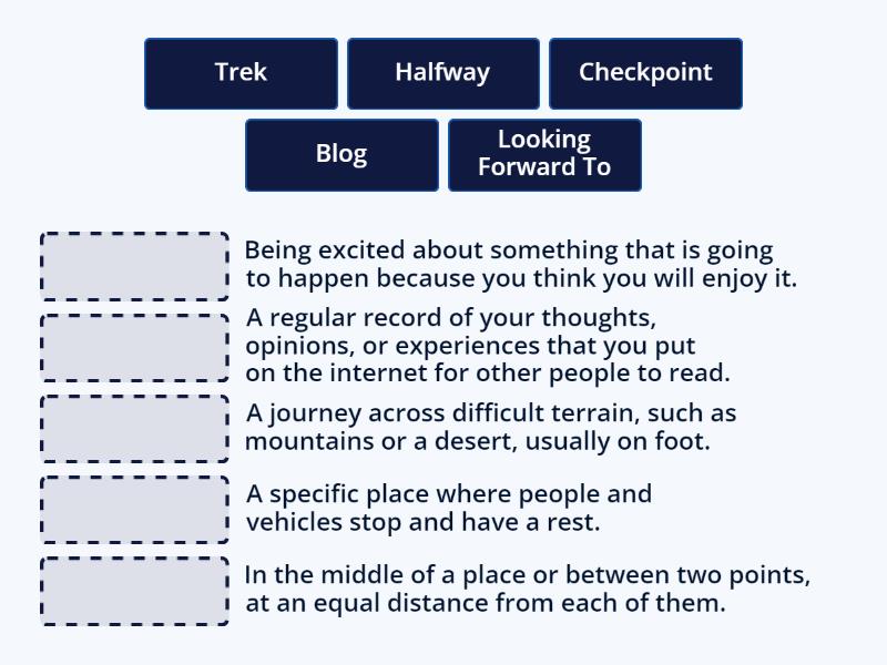 Pre-Teach Vocabulary - Match up