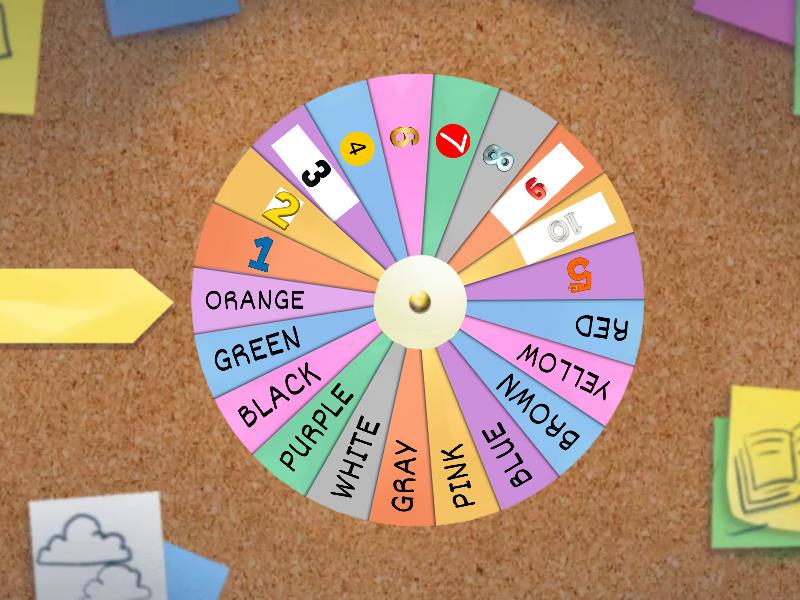 Bingo wheel! (colours and numbers 1 to 10) - Rueda aleatoria