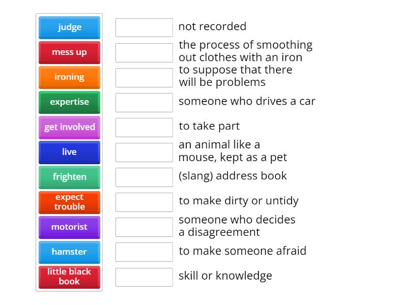 Matching words (Part 2) - Match up