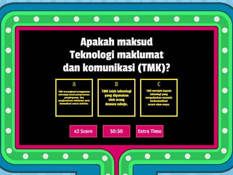 ETIKA PENGGUNAAN TEKNOLOGI MAKLUMAT DAN KOMUNIKASI (TMK). Jawab semua soalan berikut. - Gameshow ...