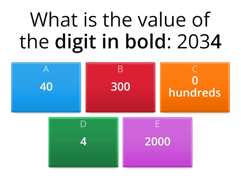 Place Value revision - Quiz