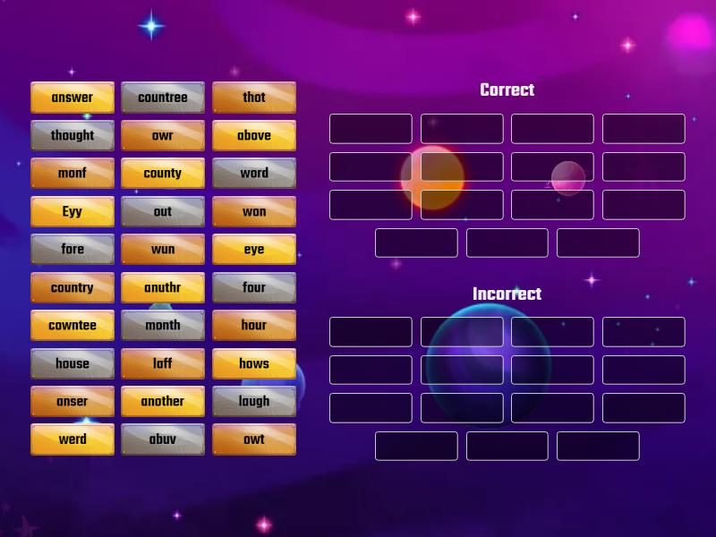 5.1 Sight Words Correct vs Incorrect - Group sort