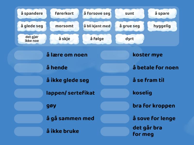 Hva betyr _____? - Match up