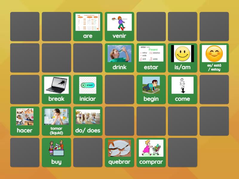 Memory game (verbs) - Parejas