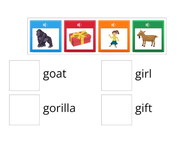 Oxford Phonics Letter Gg - Match up