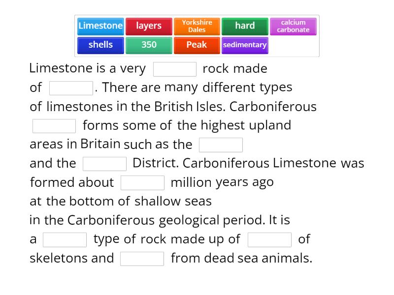 Limestone Formation - Missing word