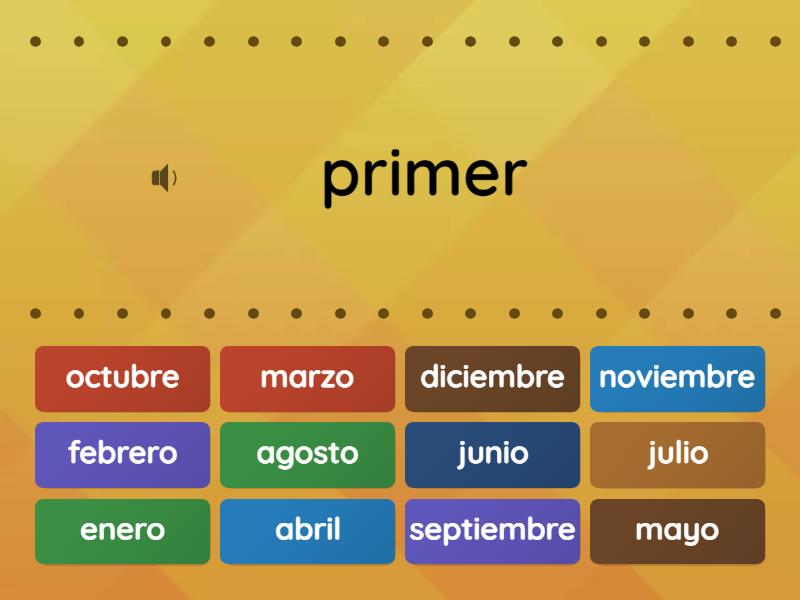 Meses del año - numerales ordinales - Find the match
