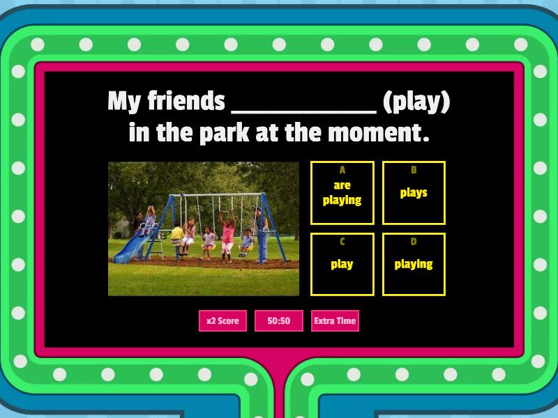 present simple and present continuous - Gameshow quiz