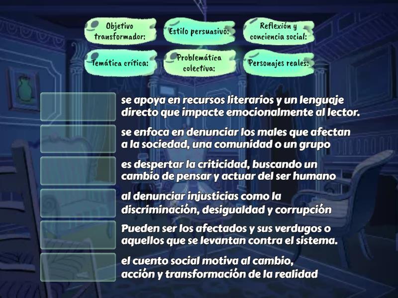 CARACTERÍSTICAS DEL CUENTO SOCIAL - Match up