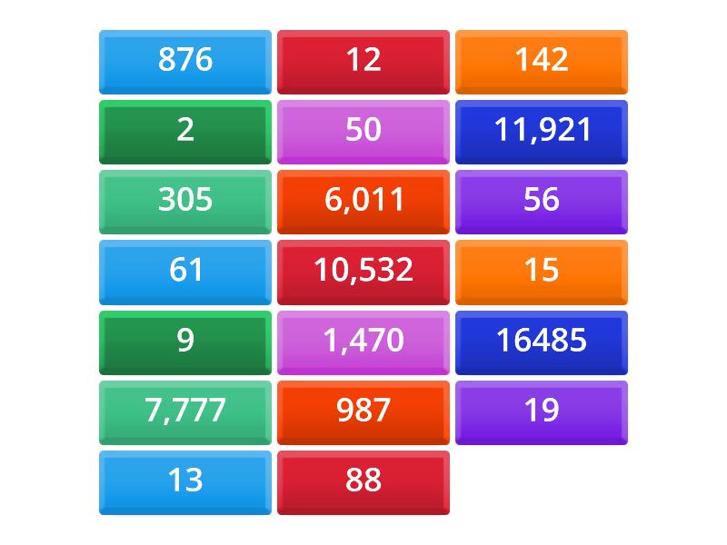 Numbers Vocabulary Practice - Flip tiles