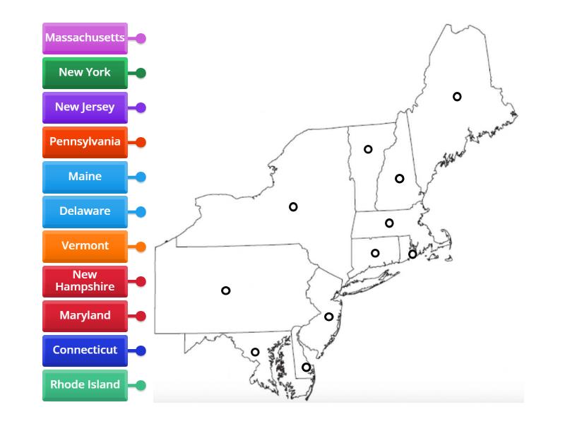 States of the Northeast - Labelled diagram